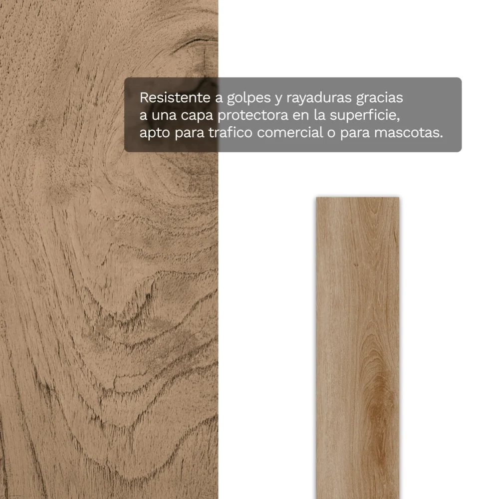 Piso Vinilico SPC Tipo Madera Color IPE Claro - Larca Dekor